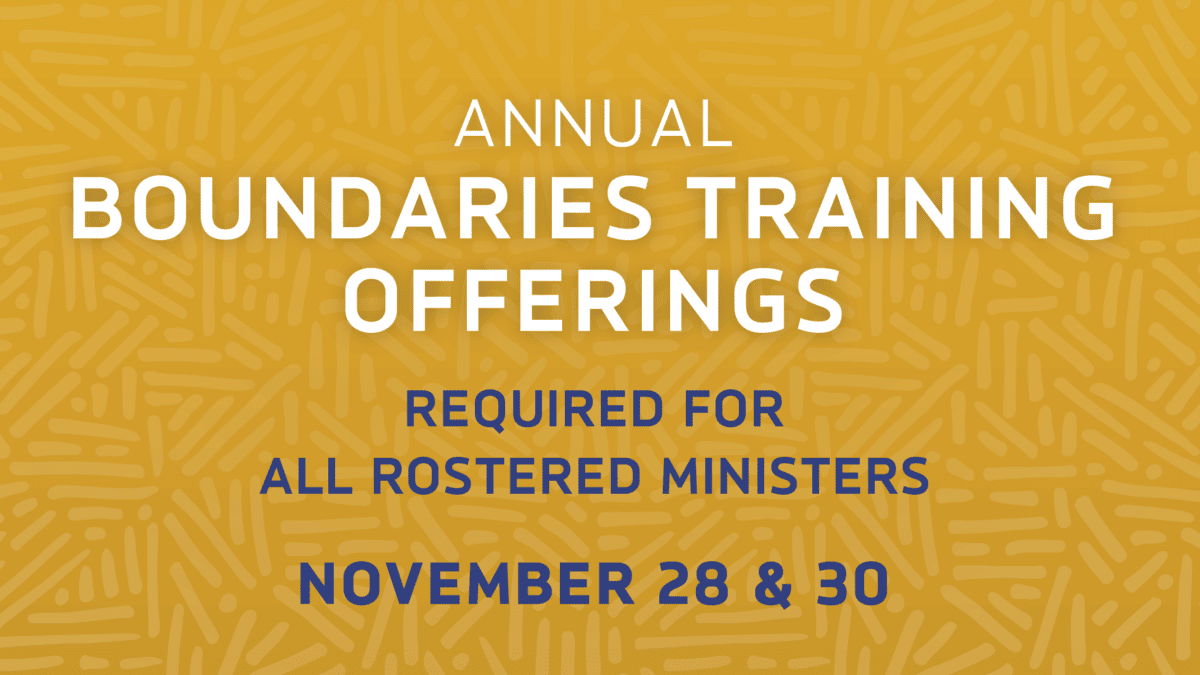 Boundaries Trainings for Rostered Ministers in November | Metro DC - ELCA
