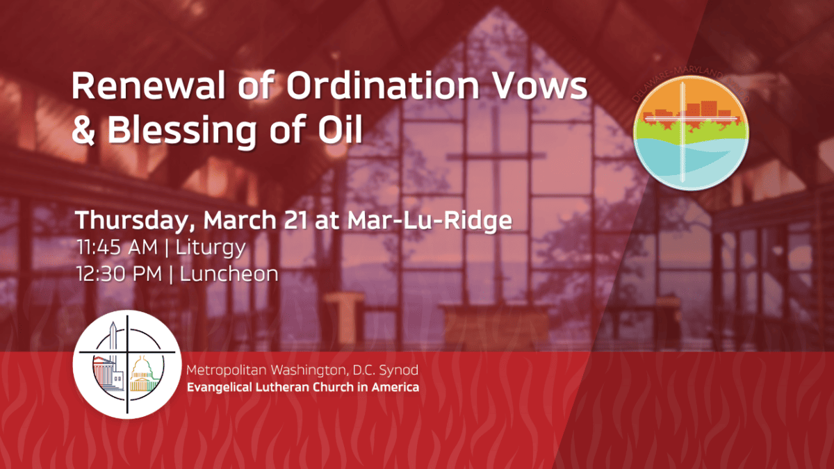 Renewal of Ordination Vows & Blessing of Oil | Metro DC - ELCA